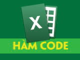 Hàm CODE trong Excel, trả về mã code cho ký tự đầu tiên trong chuỗi vă